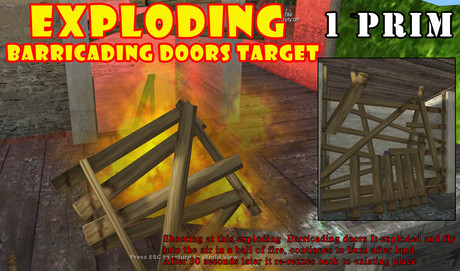 Second Life Marketplace - Exploded wooden barricading door,combat.[role ...