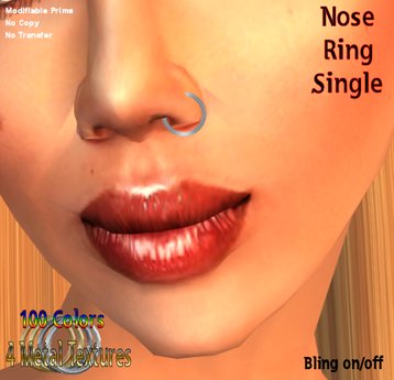 Second Life Marketplace - nose ring single boxed