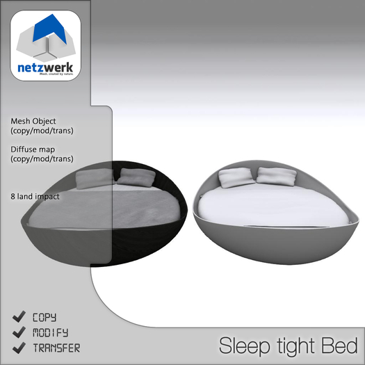 Second Life Marketplace - netzwerk - Sleep tight Bed (boxed)