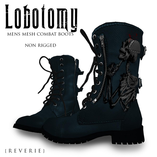 Second Life Marketplace - {REVERIE} Mesh Combat Boots (Mens) - Lobotomy