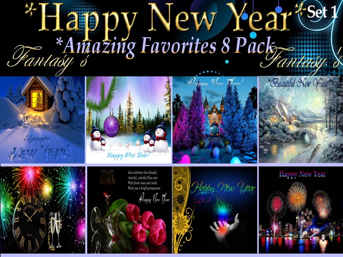 Second Life Marketplace - Happy New Year Set 1-Textures 8 Pack ...