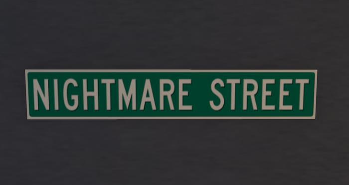 Second Life Marketplace - street sign: NIGHTMARE STREET