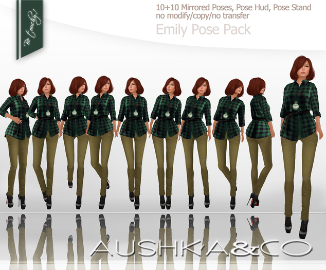 Second Life Marketplace - AUSHKA&CO-Emily Pose Pack+Mirrored*
