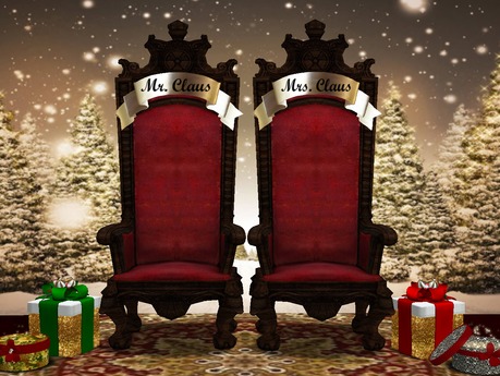 Second Life Marketplace - Two Seater - Plush Santa Claus Chair (Boxed) V2