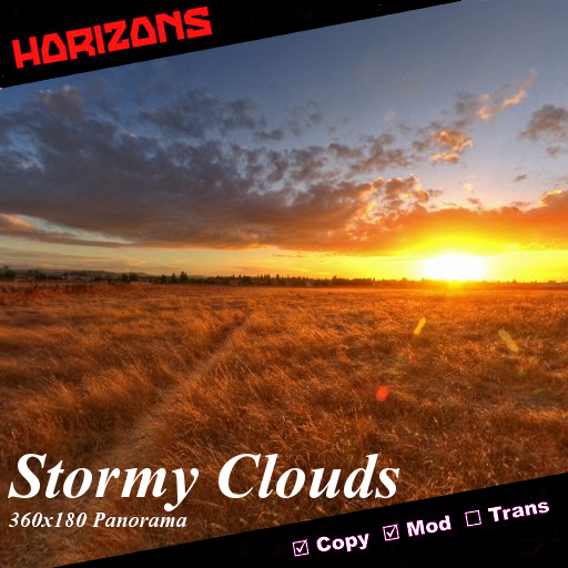 Second Life Marketplace - Strato-Cube Scene - Stormy Clouds 6-Megapixel 360x180 Panorama Mesh Skybox