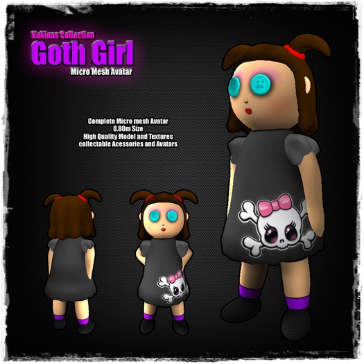 Second Life Marketplace - [LR]Kokinas - Goth Girl - Micro Mesh Avatar