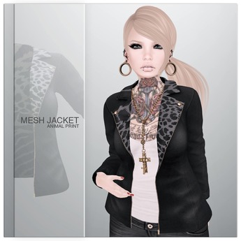 Second Life Marketplace - ZUP / Mesh Leather Jacket - Animal Print