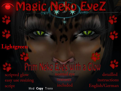 Second Life Marketplace - *HOE* Magic Neko Prim Eyes Lightgreen ...