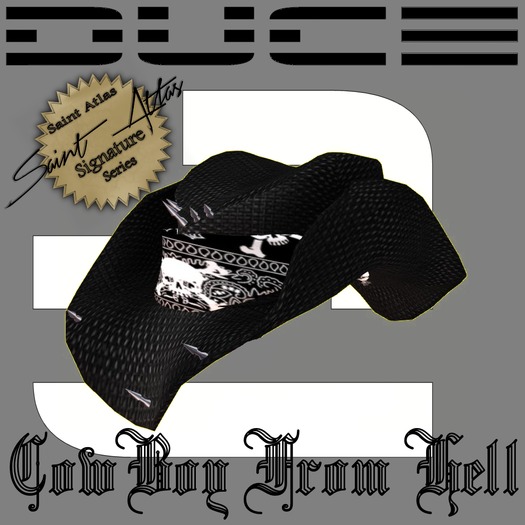 Second Life Marketplace - #2::DUCE::2# CowBoy From Hell Hat black