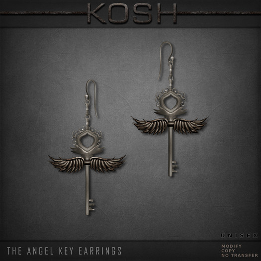 Second Life Marketplace - KOSH- THE ANGEL KEY EARRINGS