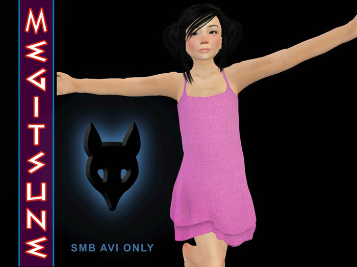 Second Life Marketplace - Megitsune Bright Pink Mesh Summer Dress (wear ...