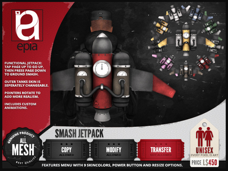 Second Life Marketplace - (epia) - Smash Jetpack DEMO