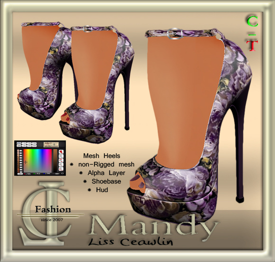 Second Life Marketplace - .:LC:. Mandy Mesh Heels w. Hud purple