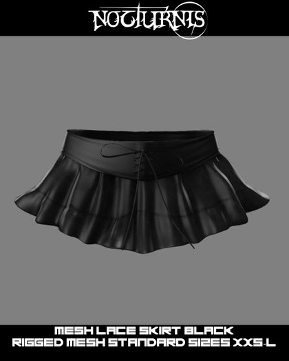 Second Life Marketplace Nocturnis Mesh Lace Skirt Black