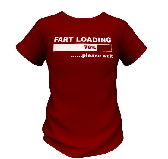 Second Life Marketplace - Novelty Vintage Tee-Red-Fart Loading