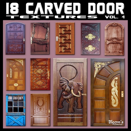 Second Life Marketplace - 18 Carved Door Textures Vol.4
