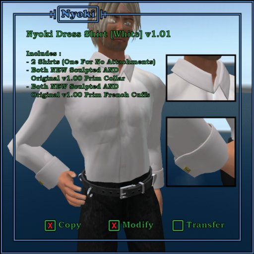 Second Life Marketplace - Nyoki Dress Shirt [White] v1.01