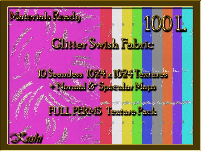 Second Life Marketplace - *Kushi* Glitter Swish Fabric Seamless Texture ...
