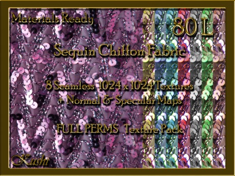Second Life Marketplace - *Kushi* Sequin Chiffon Seamless Textures ...