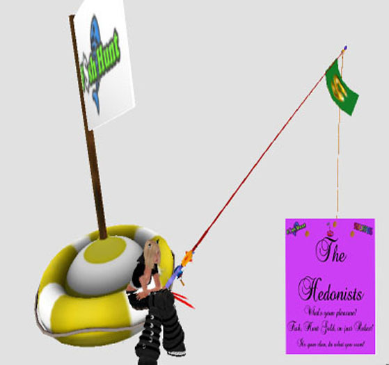 Second Life Marketplace - Fish Hunt Fishing Rod Clan Flag - Hedonists