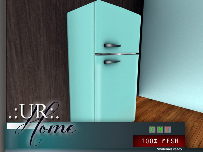 Second Life Marketplace - .:UR:. Home - Kitsch Kitchen - Retro Fridge