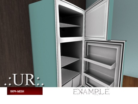 Second Life Marketplace - .:UR:. Home - Kitsch Kitchen - Retro Fridge