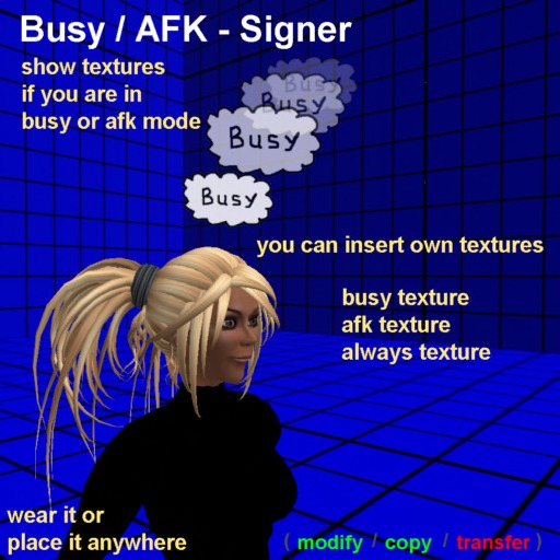 Second Life Marketplace - mS) AFK / Busy Sign