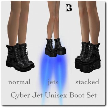Second Life Marketplace - Blackburns Cyber Jet Unisex Boot Set DEMO's