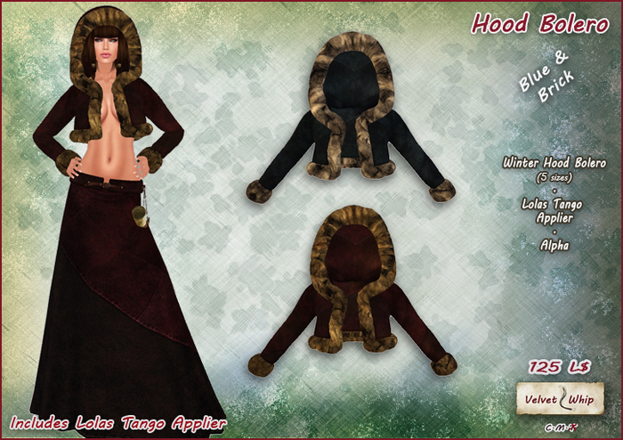 Second Life Marketplace - [V/W] Hood Bolero Pack Blue & Brick: medieval ...