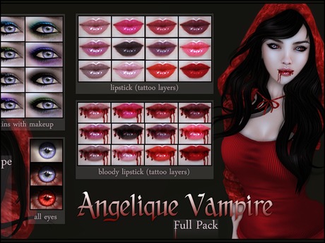 Second Life Marketplace - (TAS) Angelique Vampire DEMO- skins, shape, eyes!