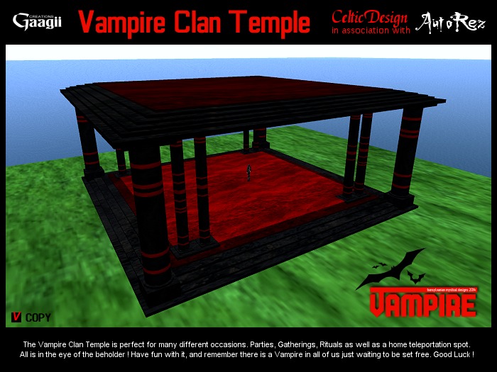 Second Life Marketplace - Gaagii - Vampire Clan Temple 34x34 meter