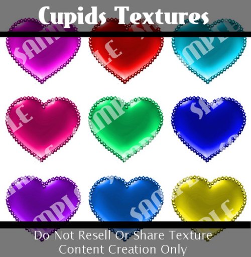 Second Life Marketplace - *CUPIDS TEXTURES* 9 Pealized Hearts Alpha ...