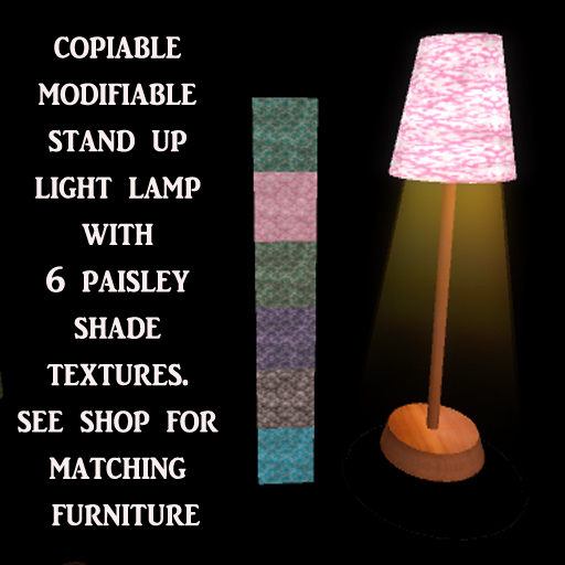 Second Life Marketplace - Copiable Stand up Lamp with 6 paisley ...