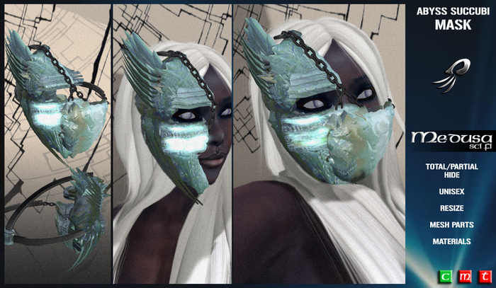 Second Life Marketplace - ~ Medusa Accessories ~ Abyss Succubi Mask (Boxed)
