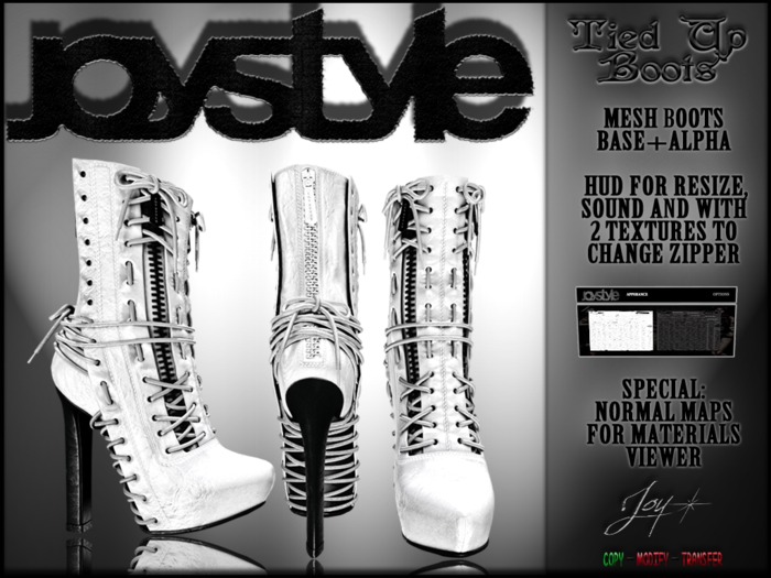 Second Life Marketplace - Tied Up Boots (White)