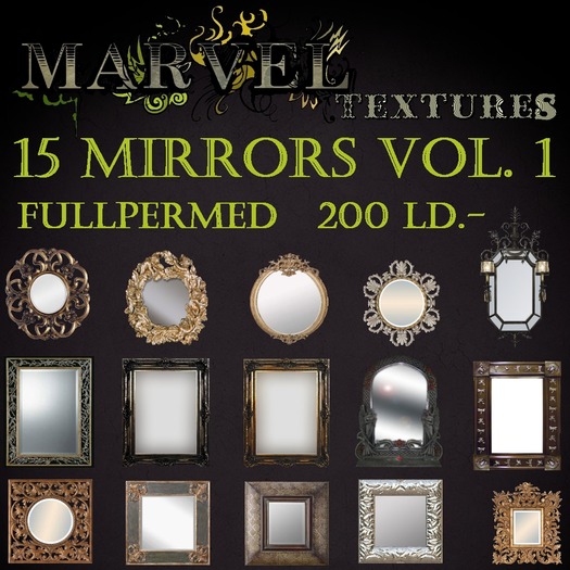 Second Life Marketplace - Marvel Mirror set - 15 fullpermed & awsome textures
