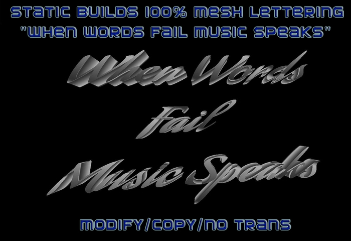 Second Life Marketplace - When Words Fail Music Speaks 100% Mesh Saying