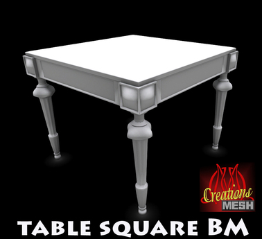 Second Life Marketplace - Furniture|Table Square BM FULL PERM MESH