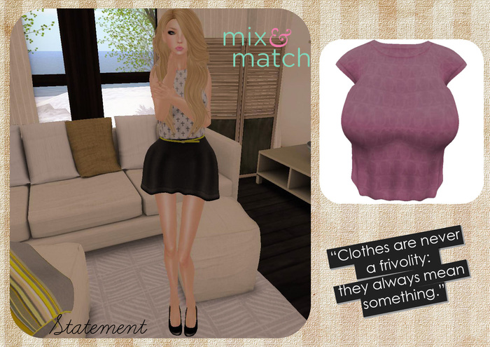 Second Life Marketplace - Tucked T-Shirt (Pink Pattern)