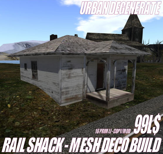Second Life Marketplace - RAILROAD SHACK - MESH DECO BUILD