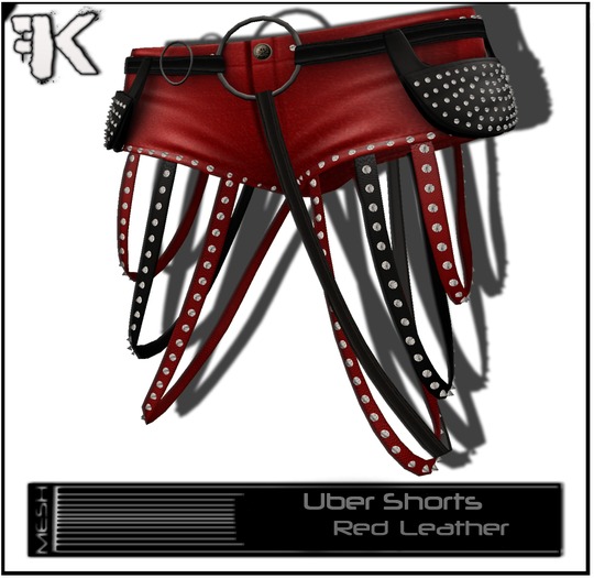 Second Life Marketplace - FK! - Uber Shorts - Red Leather