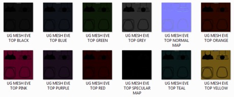 Second Life Marketplace - [UG MESH] EVE TOP PACK