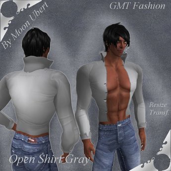 Second Life Marketplace - *** GMT Open Shirt Gray *** A SMARTCasual ...