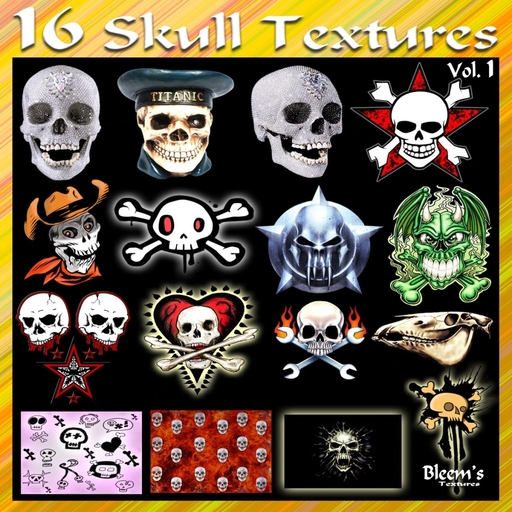 Second Life Marketplace - 16 Skull Textures Vol.1