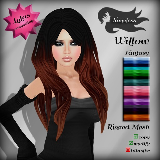 Second Life Marketplace - Tameless Hair Willow (MESH) - Fantasy