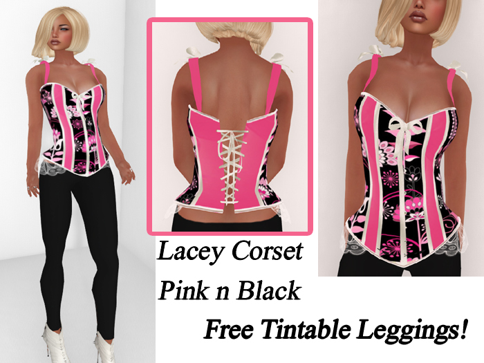 Second Life Marketplace - [Ashbury] Lacey Corsets-Pink N Black