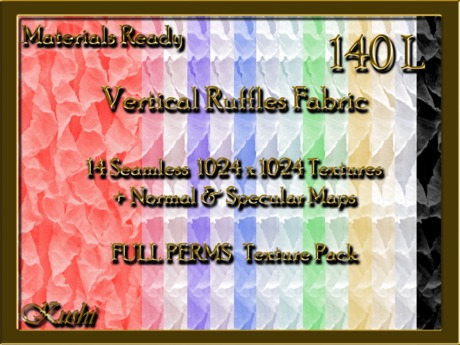 Second Life Marketplace - *Kushi* Vertical Ruffles Fabric Seamless ...