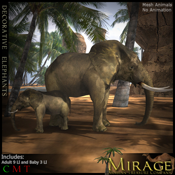 Second Life Marketplace - =Mirage= Decorative Elephants