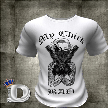 Second Life Marketplace - [DePHt] Gangsta Monroe Tshirt White