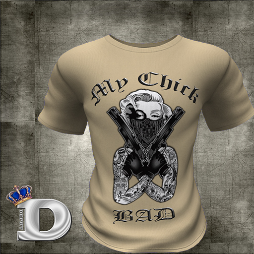 Second Life Marketplace - [DePHt] Gangsta Monroe Tshirt Tan